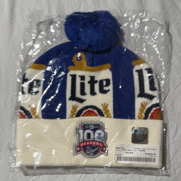 Nfl Apparel | Accessories | Miller Lite Blue And White Beanie | Poshmark